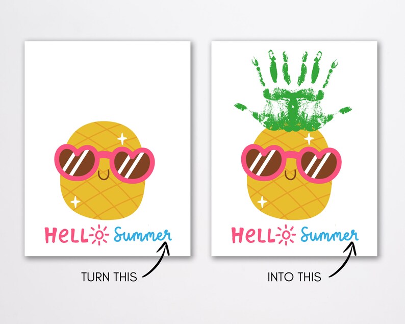 Summer Handprint Craft, Pineapple Handprint Art, Summer Craft for Kids ...