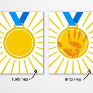 Gold Medal Handprint Craft, Sports Day, Handprint Art, Summer Games ...