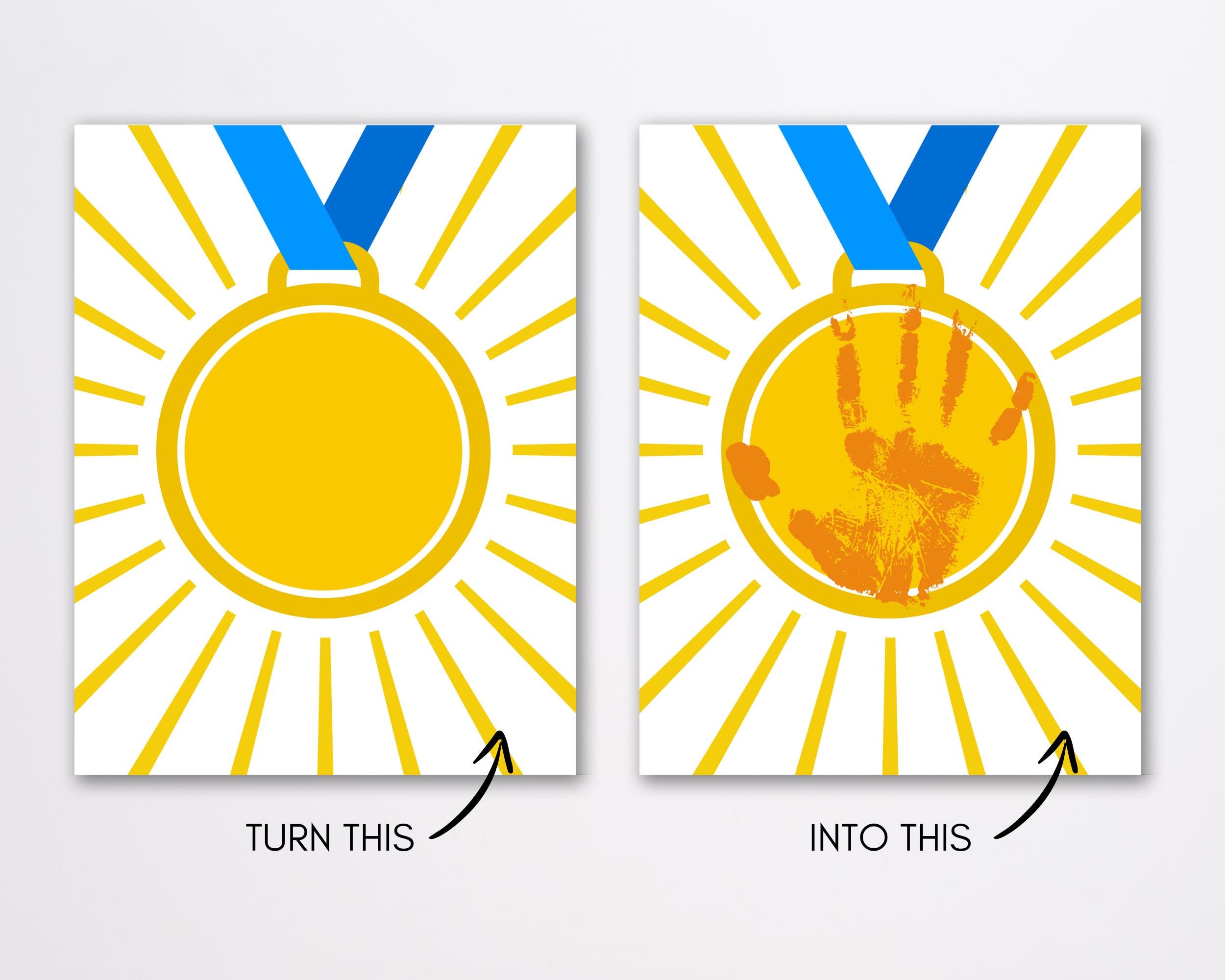 Gold Medal Handprint Craft, Sports Day, Handprint Art, Summer Games ...