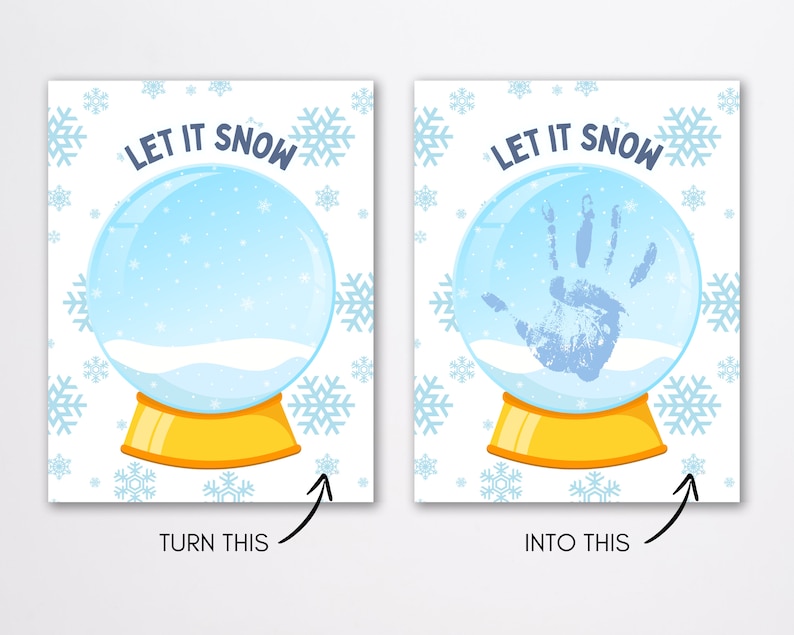 Winter Handprint Craft, Snowglobe Handprint Art, Winter Crafts Kids ...