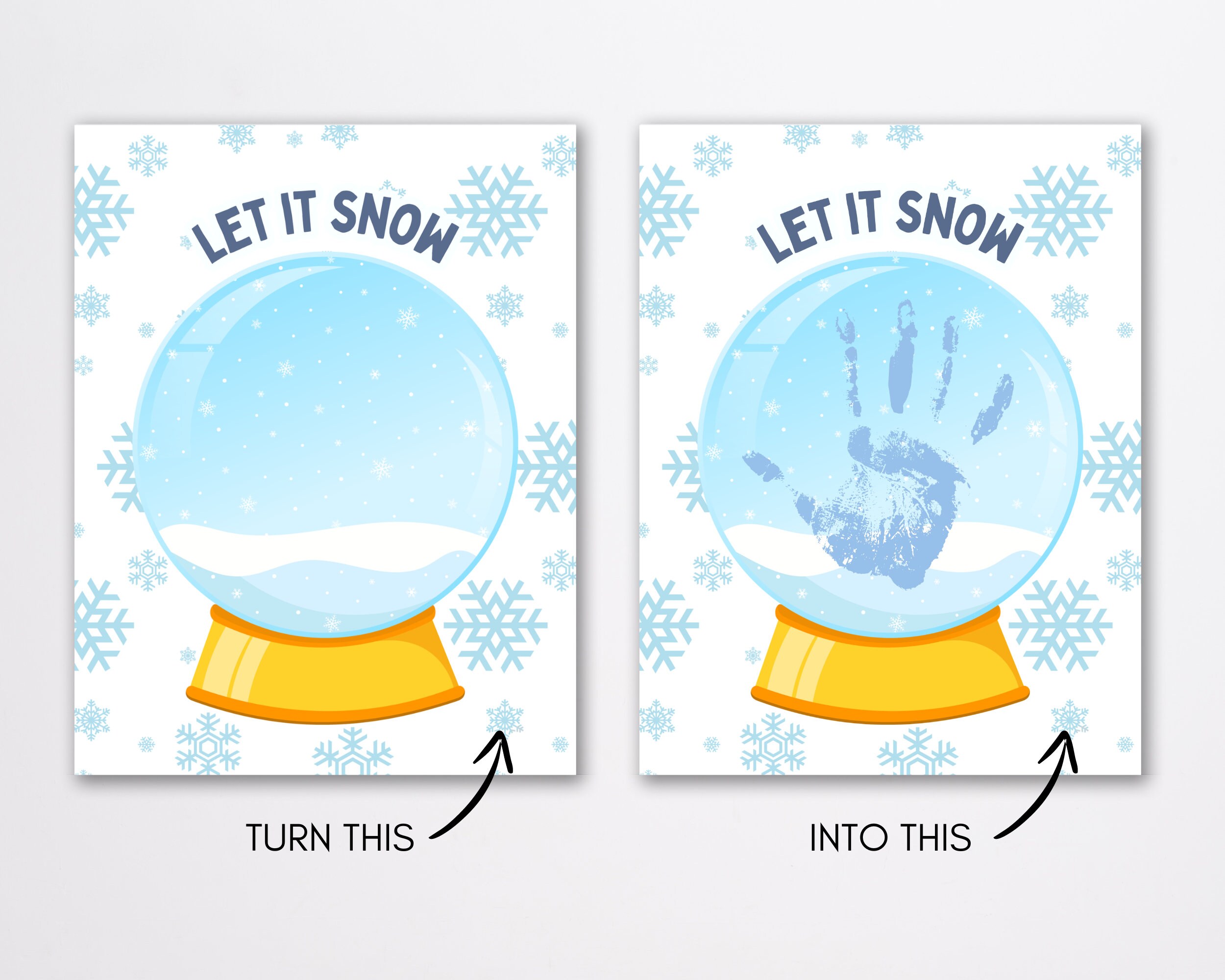 Winter Handprint Craft, Snowglobe Handprint Art, Winter Crafts Kids ...