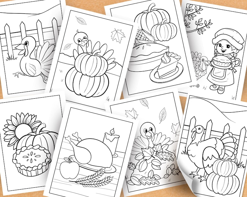 Thanksgiving Coloring Pages, Printable Fall Coloring Sheets, Turkey ...