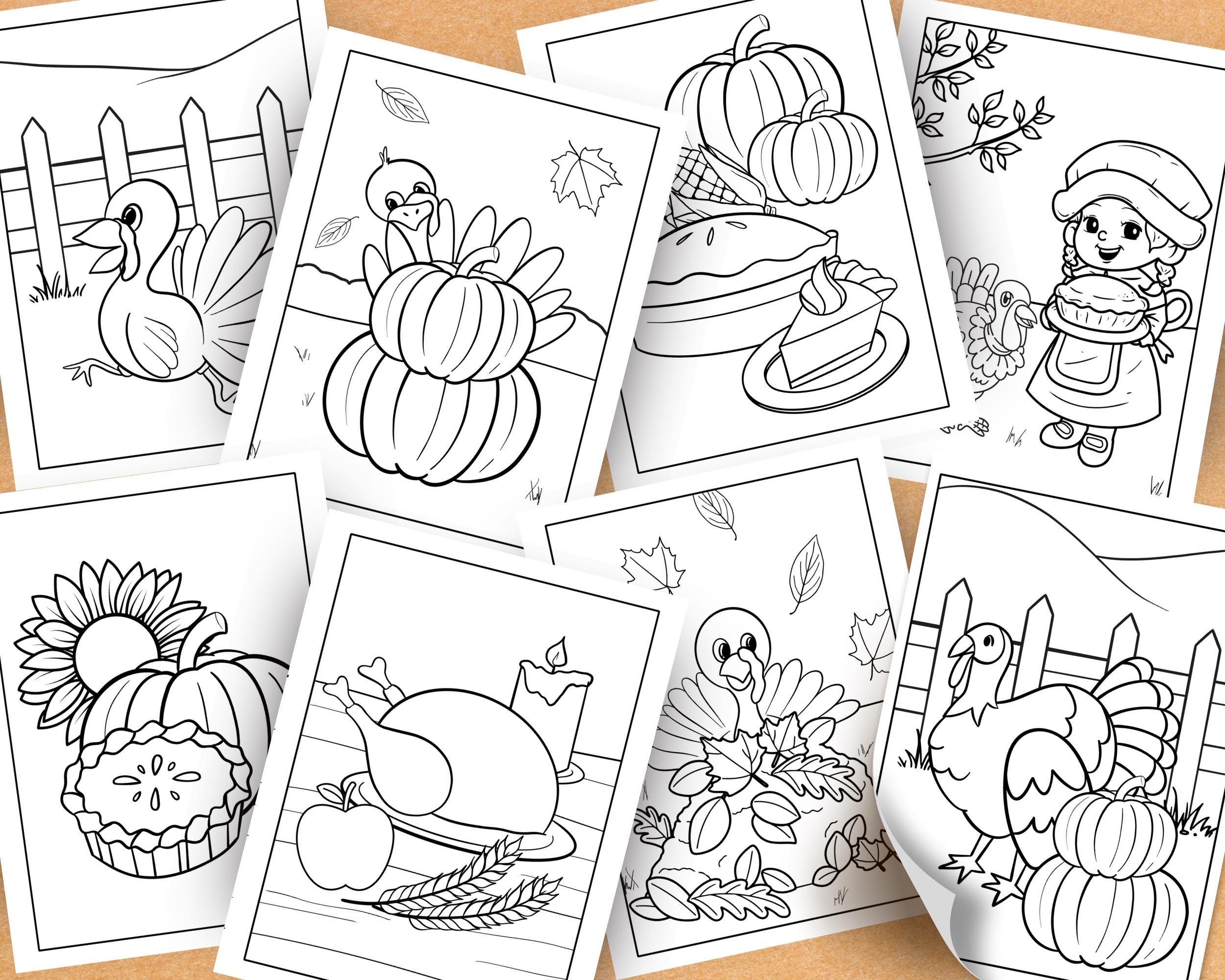 Thanksgiving Coloring Pages, Printable Fall Coloring Sheets, Turkey ...