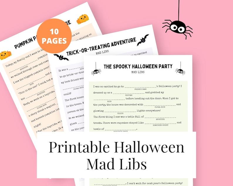 Halloween Mad Libs, Printable Game, Spooky Story, Mad Lib PDF, Fill-in ...