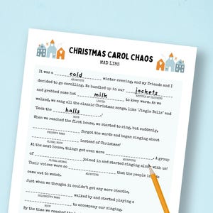 Christmas Mad Libs, Printable Game, Mad Lib PDF, Holiday Story, Fill-in ...