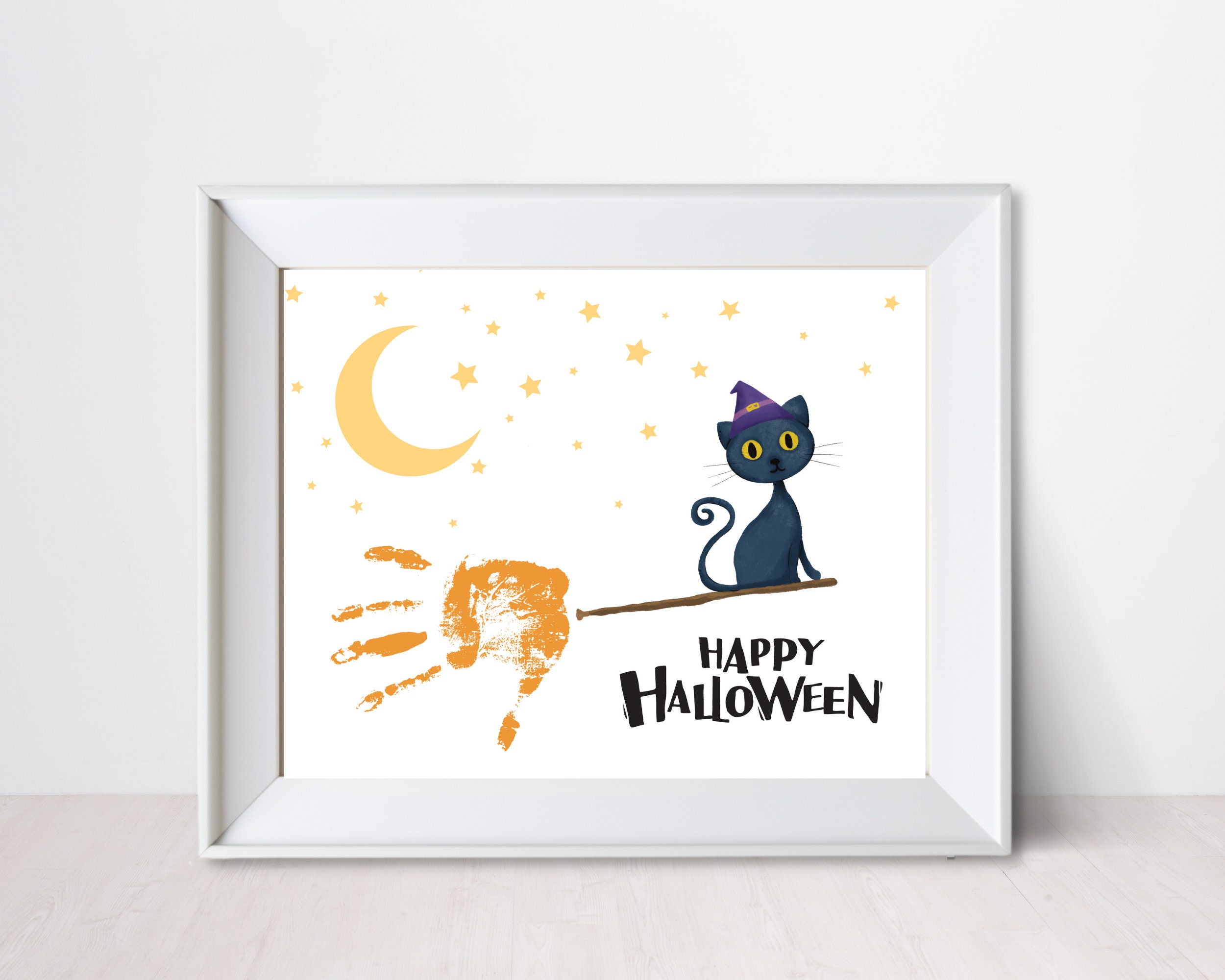 Halloween Handprint Craft, Black Cat Handprint, Handprint Art, Cat ...