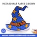 Wizard Hat Paper Crown, Printable Template, Halloween Party Headband ...