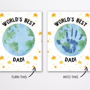 Fathers Day Handprint Craft, Worlds Best Dad, Fathers Day Gift, Fathers ...