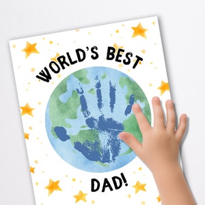 Fathers Day Handprint Craft, Worlds Best Dad, Fathers Day Gift, Fathers ...