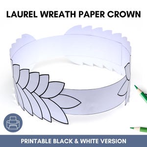 Wreath Crown, Craft Hat for Kids, Printable Laurel Headband, Roman ...