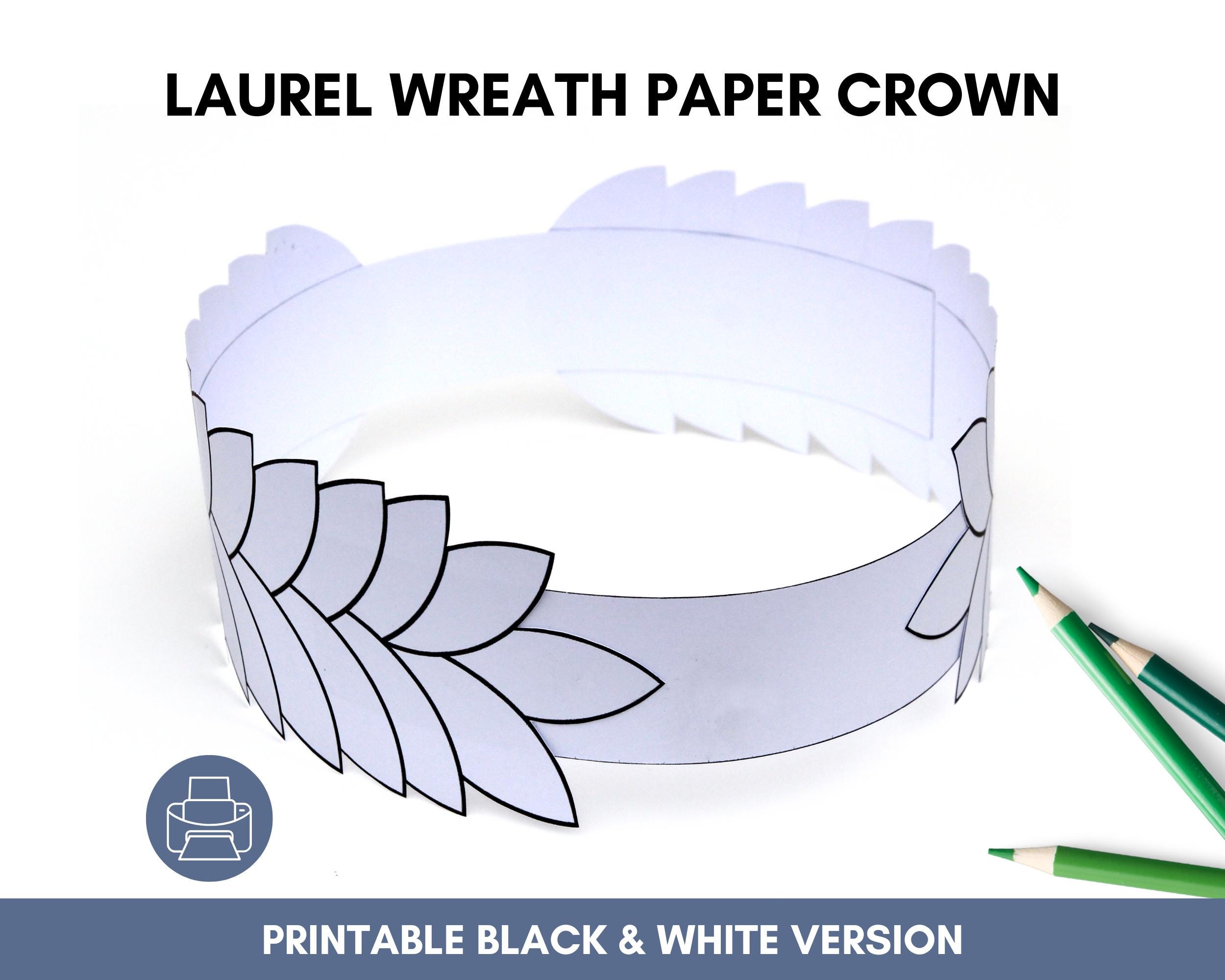 Wreath Crown, Craft Hat for Kids, Printable Laurel Headband, Roman ...
