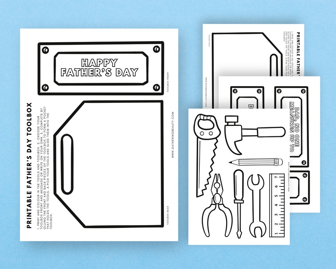 Fathers Day Toolbox Craft for Kids, Father's Day Gift, Fathers Day ...
