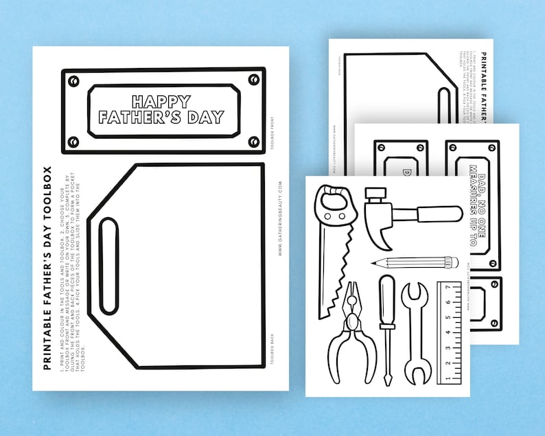 Fathers Day Toolbox Craft for Kids, Father's Day Gift, Fathers Day Printable Activity for Kids ...