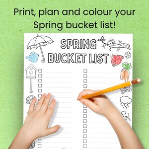Spring Bucket List, Printable Spring Activities, Coloring Page ...
