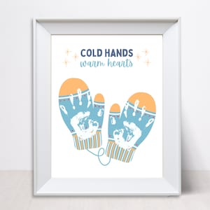 Mittens Handprint Craft, Winter Handprint Art, Christmas Handprint Art ...