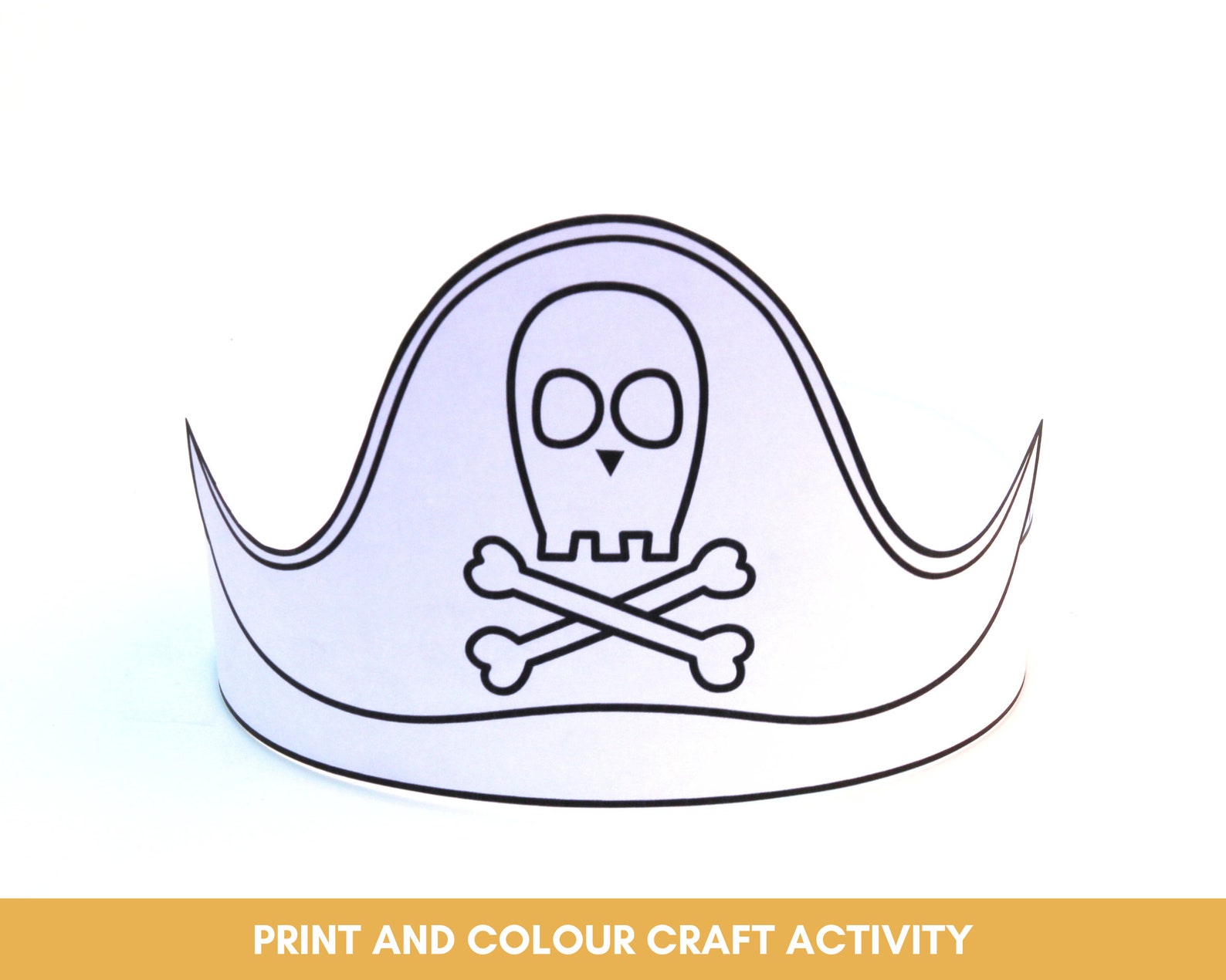 Pirate Hat Paper Crown, Printable Template, Pirate Captain Party ...