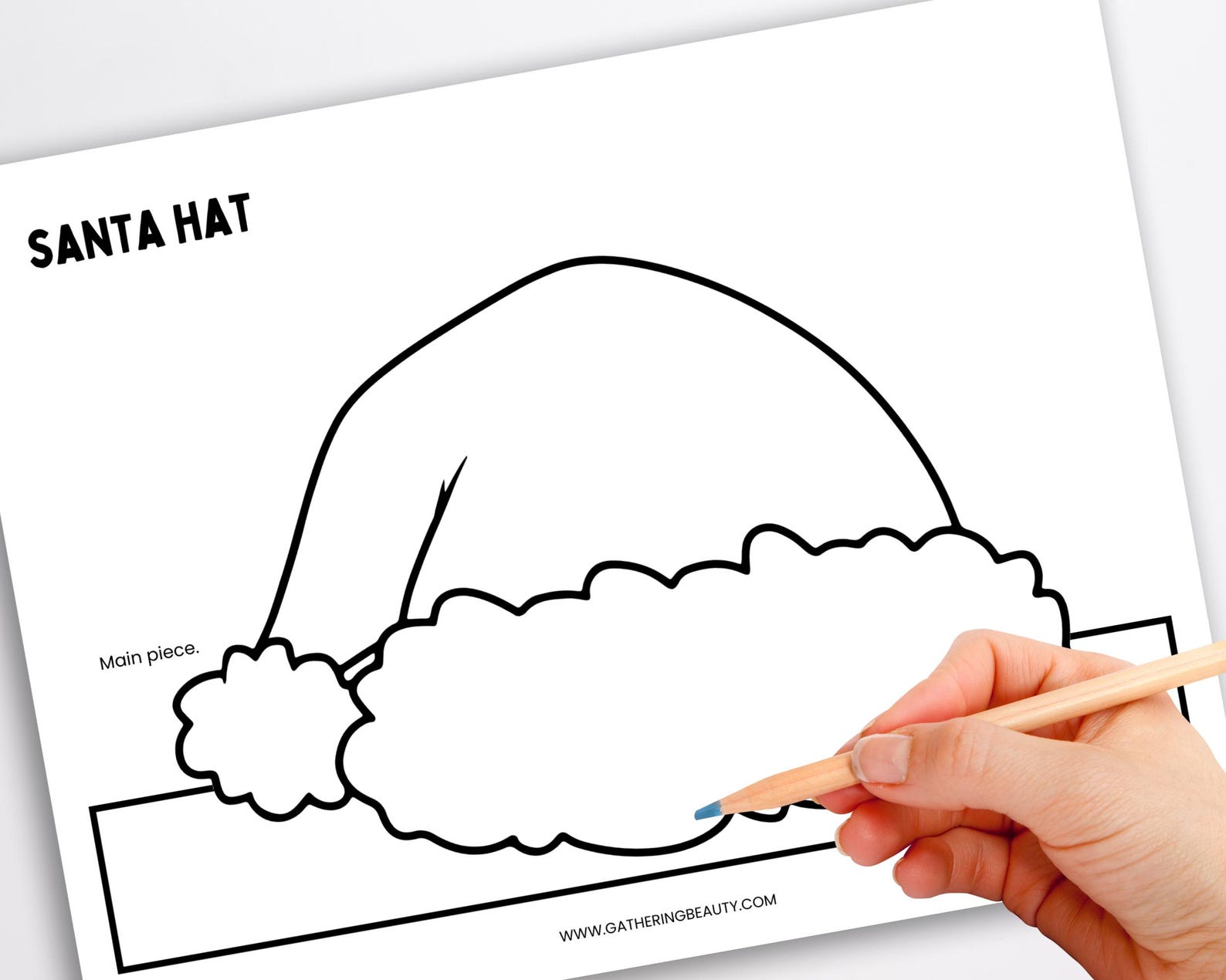Santa Paper Crown Hat, Printable Christmas Party Hat, Winter Holiday ...
