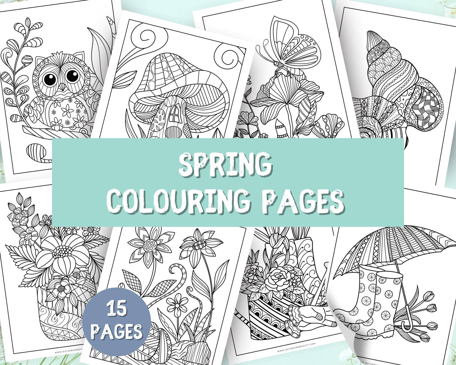 Spring Coloring Pages, Adult Coloring Sheets, Coloring Page Craft ...