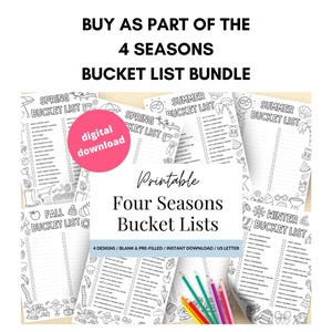 Summer Bucket List, Printable Summer Activities, Coloring Page, Holiday ...