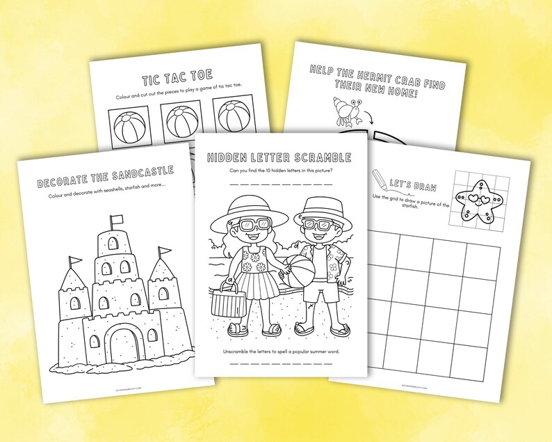 Summer Activity Pages, Printable Worksheets, Kids Activities, Party ...