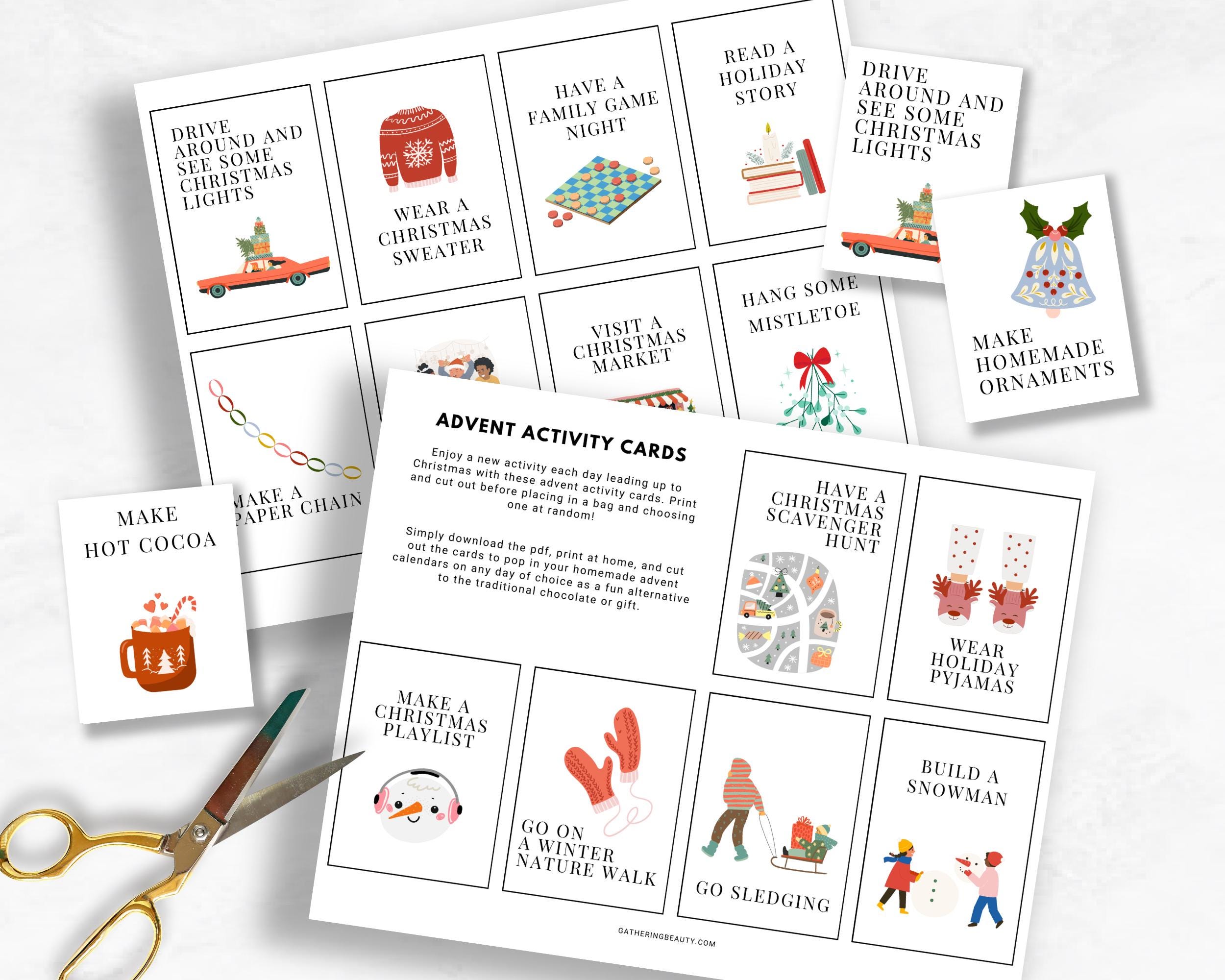 Advent Activity Cards, Printable Advent Calendar, Christmas Countdown ...