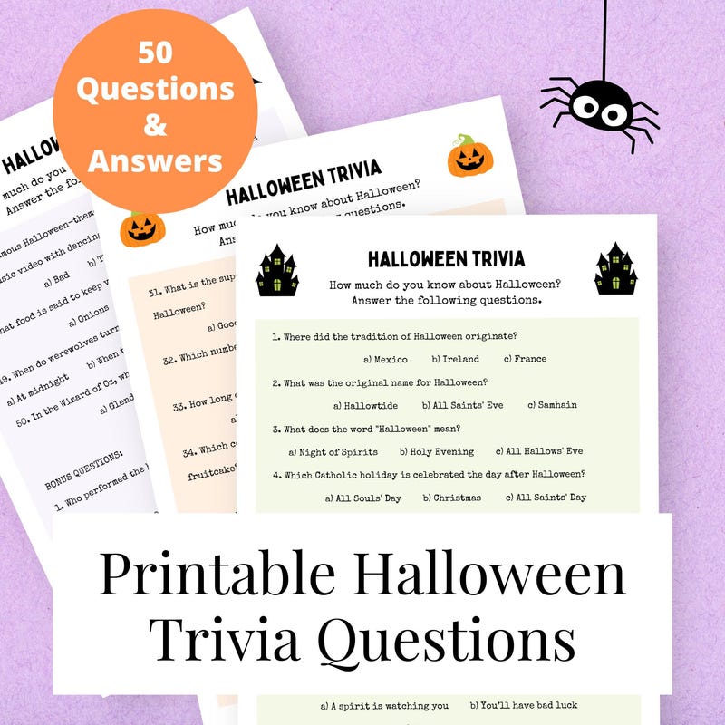 Halloween Trivia - Etsy