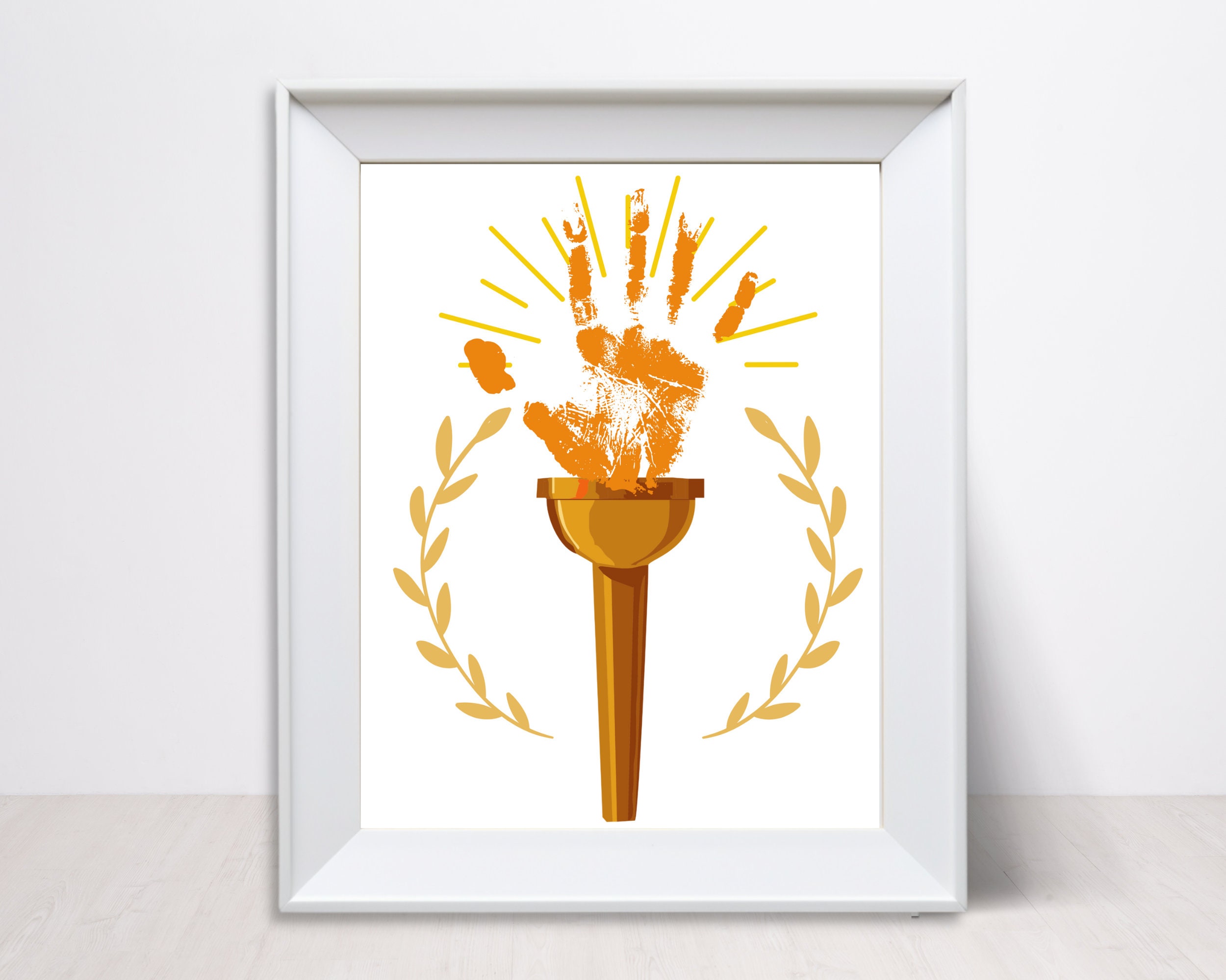 Summer Sports Games Torch Handprint Craft, Printable Handprint Art ...