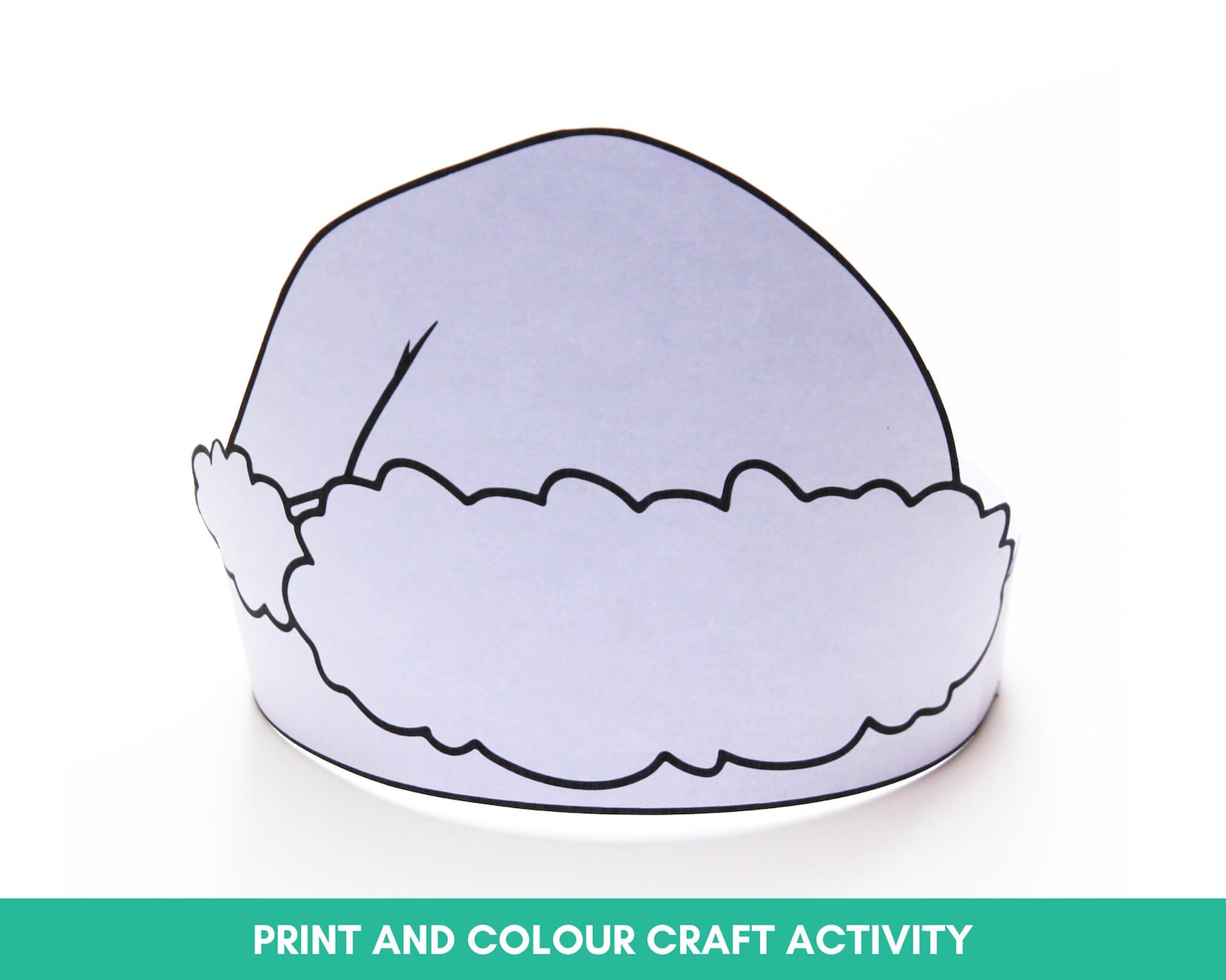 Santa Paper Crown Hat, Printable Christmas Party Hat, Winter Holiday ...