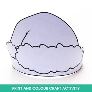 Santa Paper Crown Hat, Printable Christmas Party Hat, Winter Holiday ...