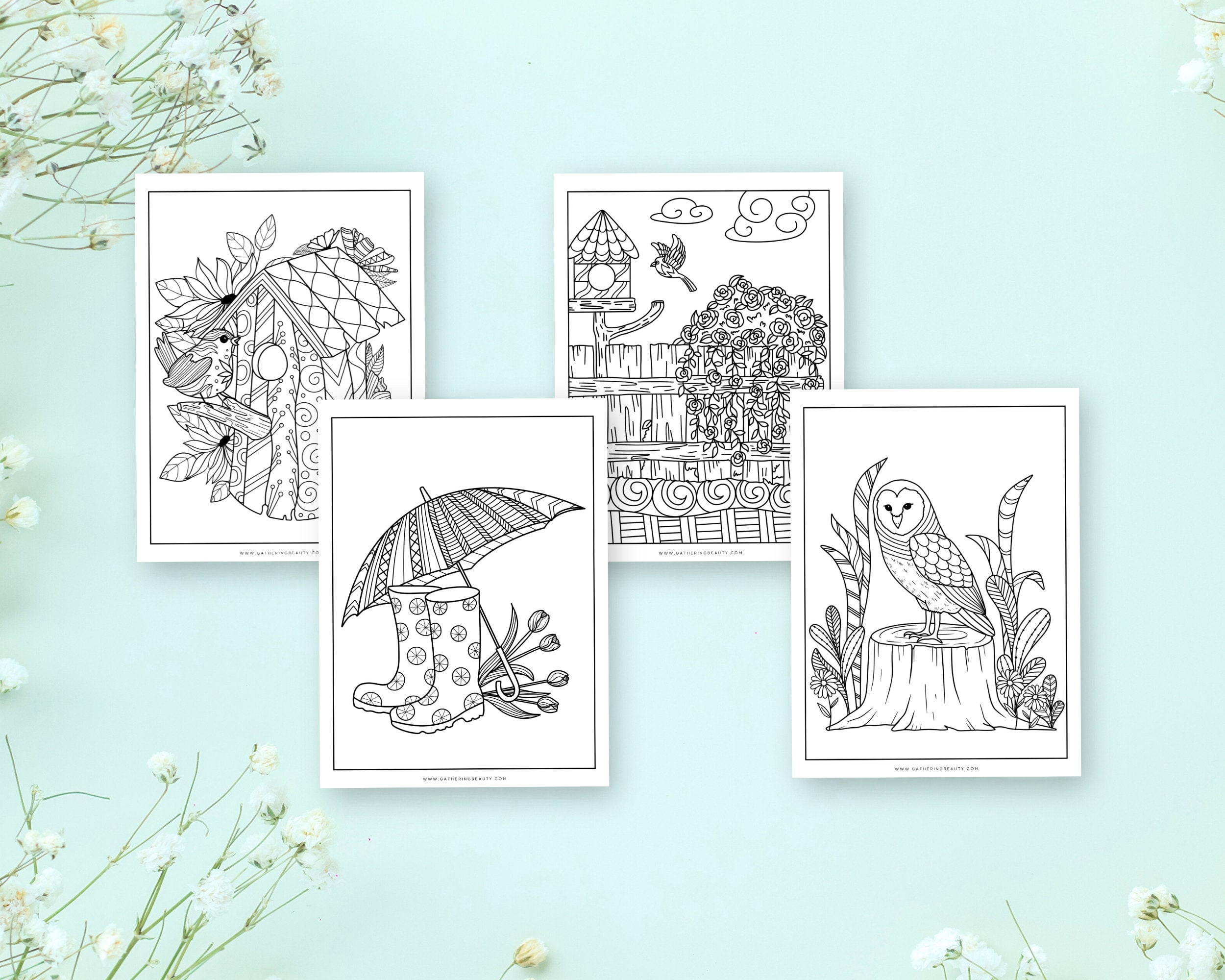 Spring Coloring Pages, Adult Coloring Sheets, Coloring Page Craft ...