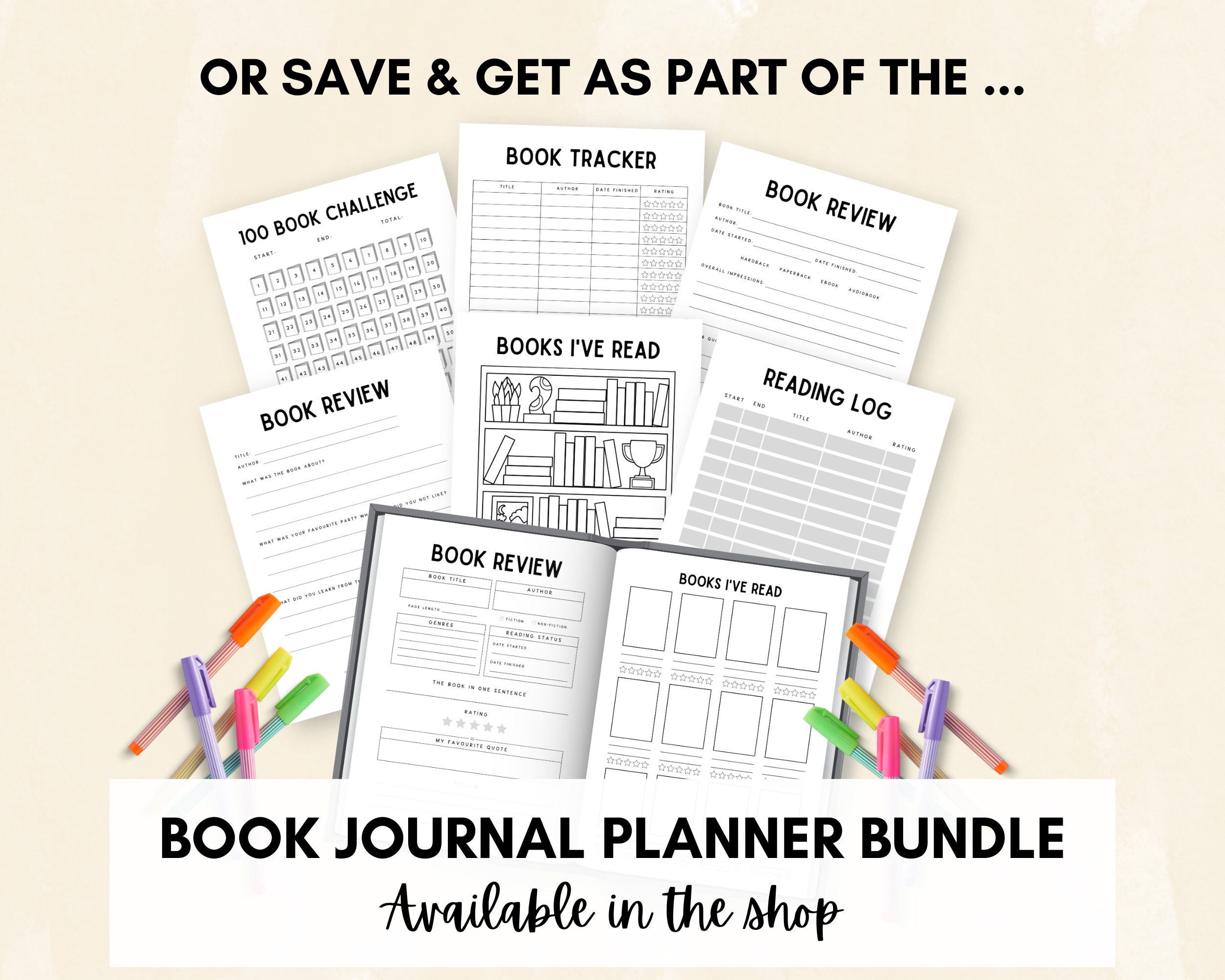 Book Tracker Printable, Bookshelf Printable Template, Books I've Read ...