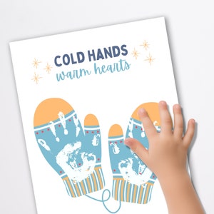 Mittens Handprint Craft, Winter Handprint Art, Christmas Handprint Art ...