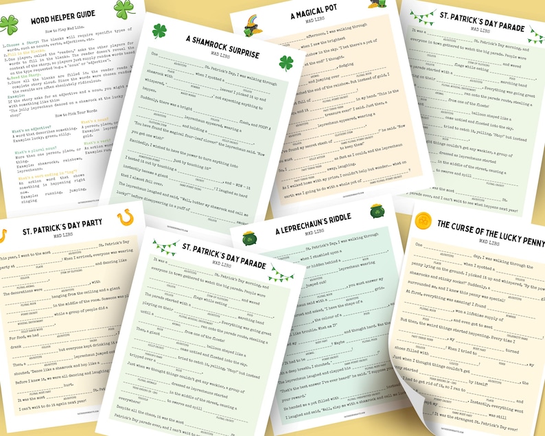St Patrick's Day Mad Libs, Printable Game, Mad Lib PDF, Paddys Day ...