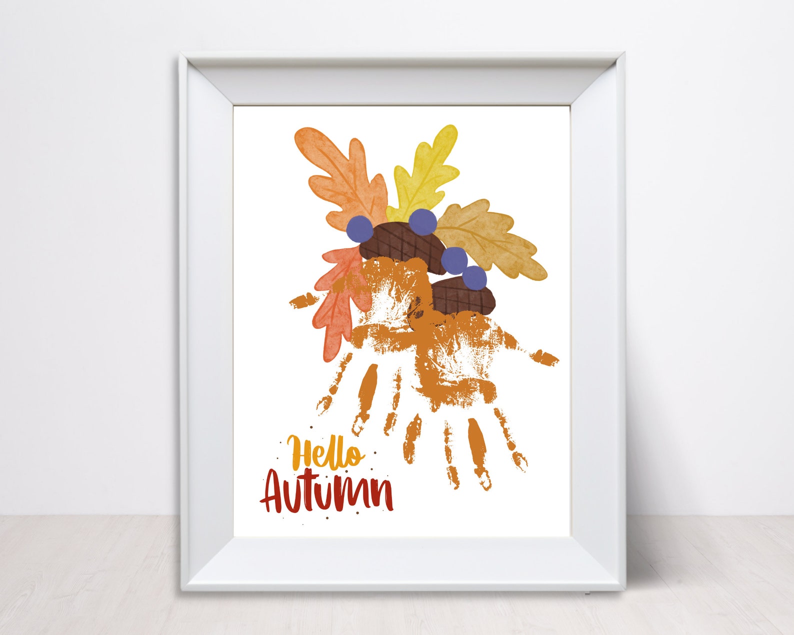 Fall Handprint Craft, Acorn Handprint Art, Fall Craft for Kids, Autumn ...