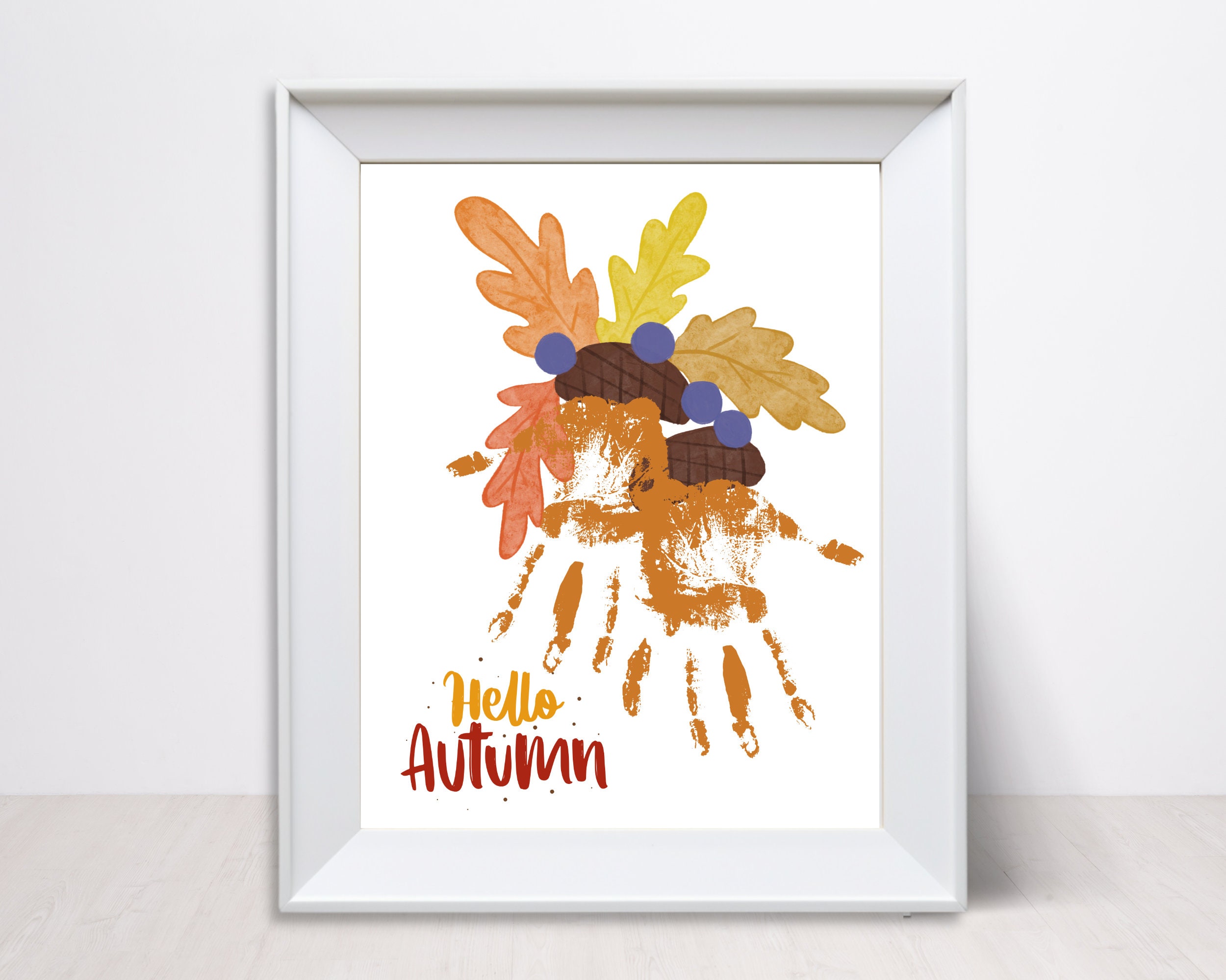 Fall Handprint Craft, Acorn Handprint Art, Fall Craft for Kids, Autumn ...