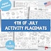 4th of July Activity Placemat for Kids, Independence Day Worksheet ...