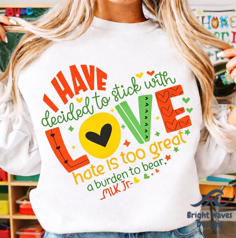 Black History Month MLK Quote PNG | Love Over Hate Sublimation Design ...