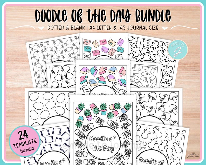Doodle of the Day BUNDLE, 2026 Bullet Journal Trackers, Bujo Planners ...