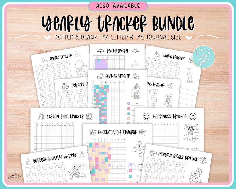 Reading Tracker - Printable Book Journal Tracker, Bullet Journaling ...