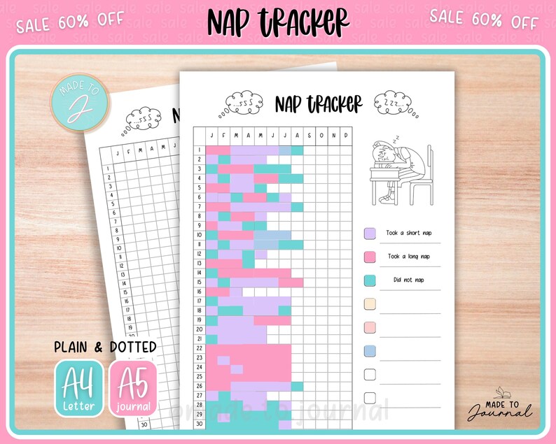 Nap Tracker - Printable Bullet Journal Template With Yearly Tracker ...