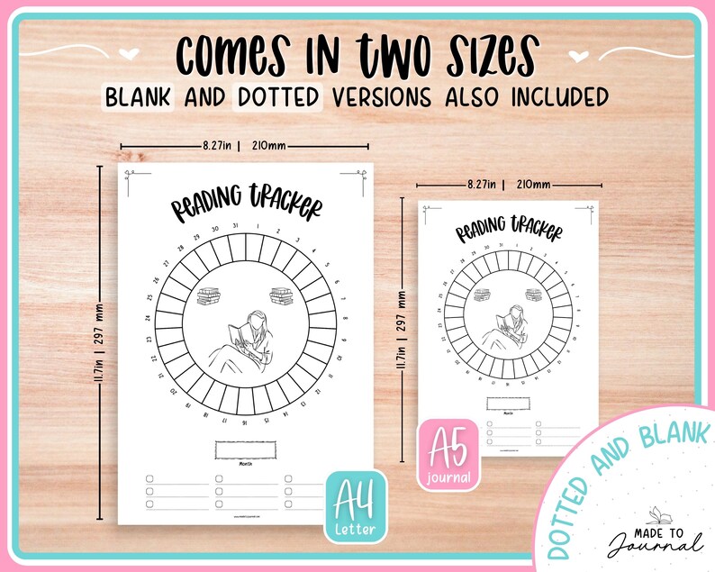 Reading Tracker, Printable Journal, Bullet Journaling Template, Monthly ...