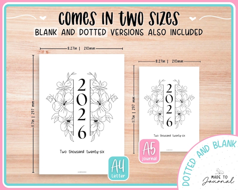 2026 Cover Page, 2026 Bullet Journal Cover, Printable Planner Cover ...