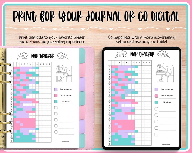 Nap Tracker - Printable Bullet Journal Template With Yearly Tracker ...
