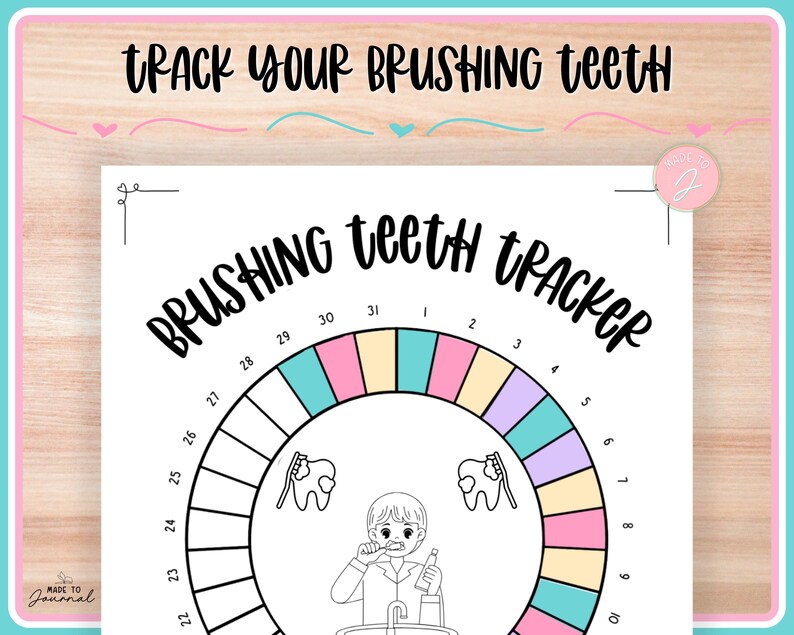 Brushing Teeth Tracker,printable Journal, Bullet Journaling Template ...