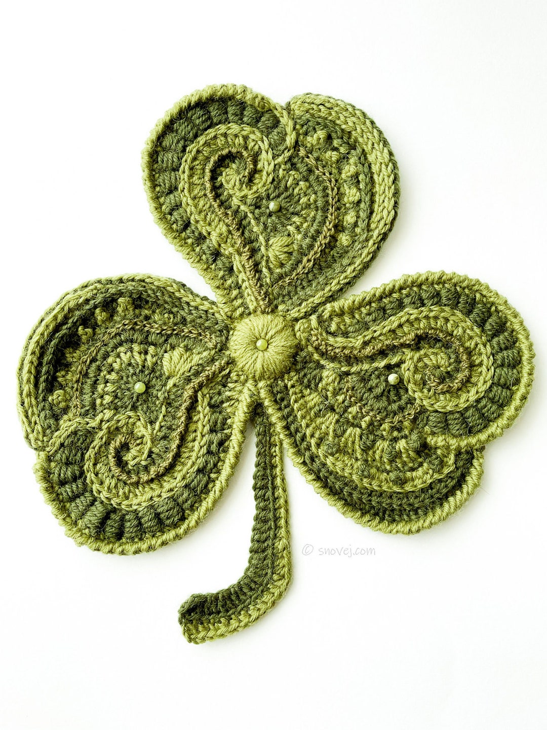 PATTERN Freeform Crochet Shamrock Four Leaf Clover - Etsy