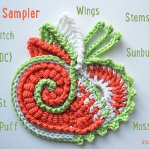 PATTERN Freeform Crochet Stitch Sampler Applique Scrumble - Etsy