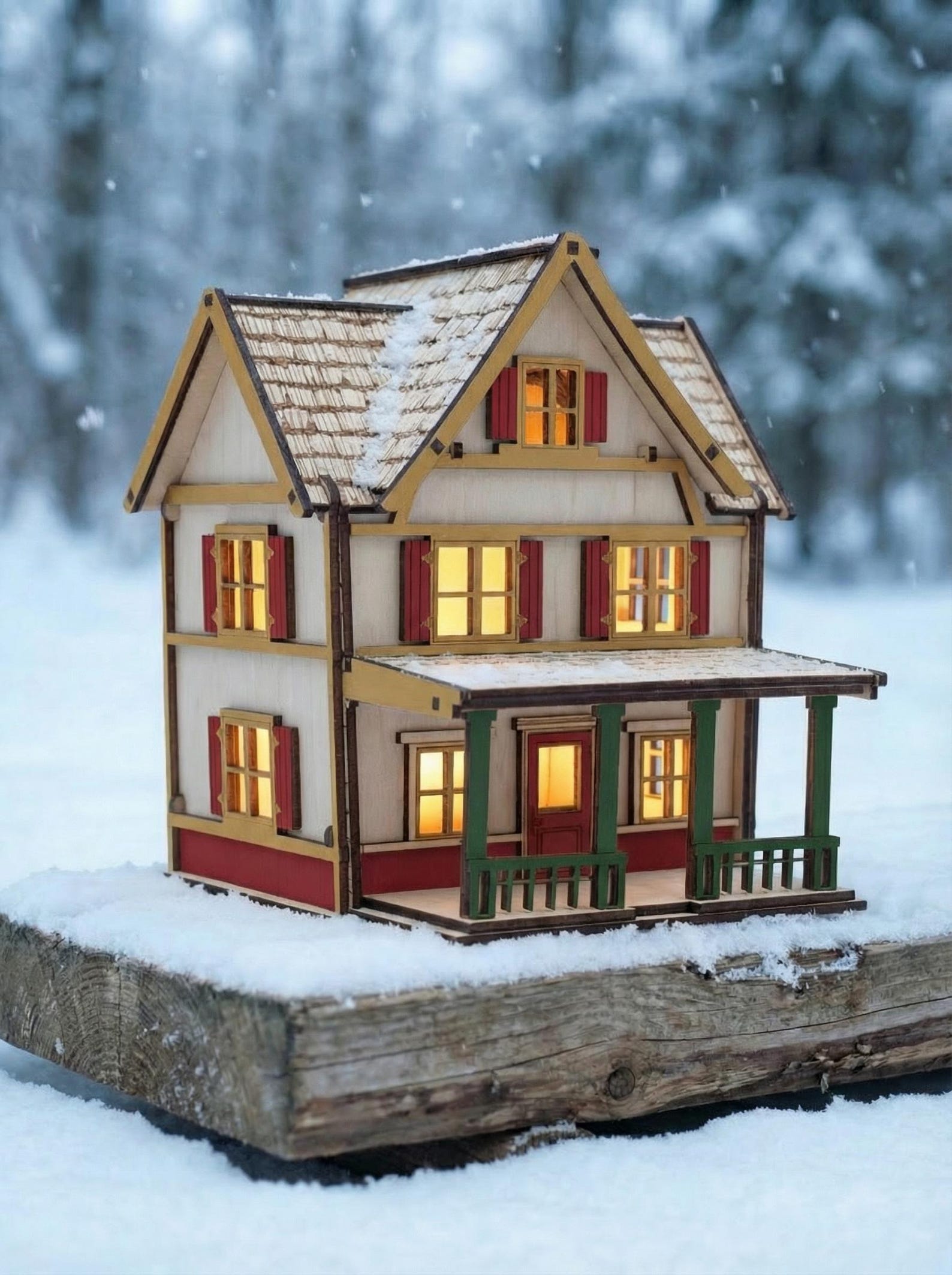 Christmas Wooden House SVG | Laser Cut Village House File - Etsy