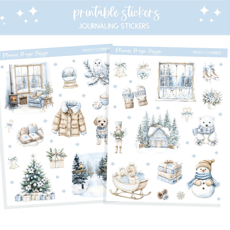 Winter Stickers Sheet - Etsy
