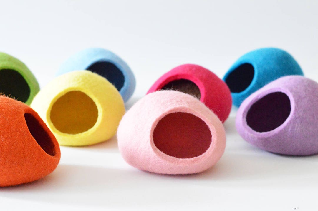 Felted Merino Wool Pet Bed: Small Animal Cave - Etsy
