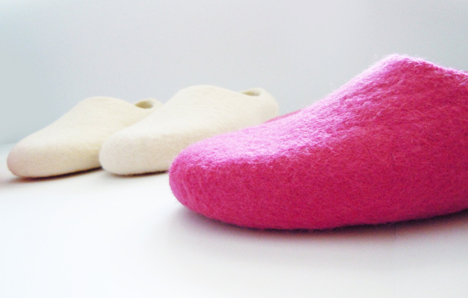 Simple Felted Wool Slippers of Custom Color. Women or Men Wool - Etsy